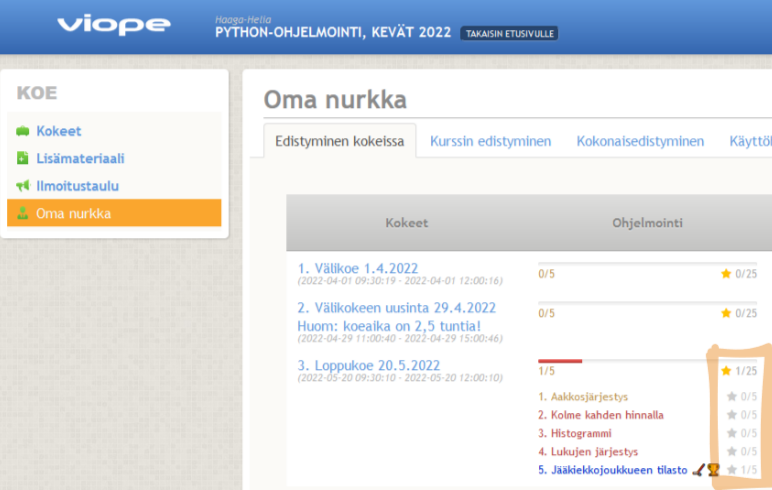 Kokeet | HH / Python